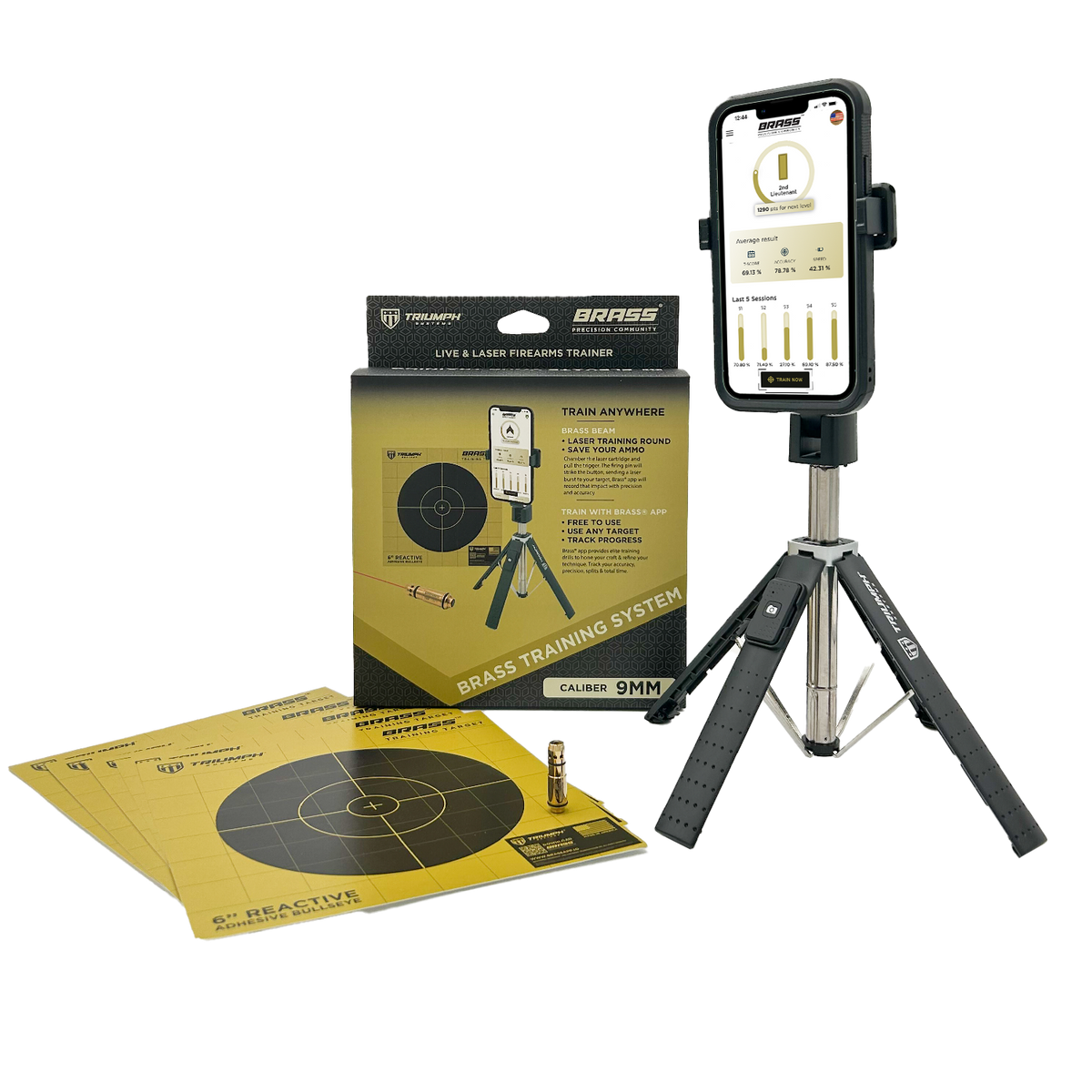 Triumph Systems Brass Dry Fire Laser Training System-Includes laser, t