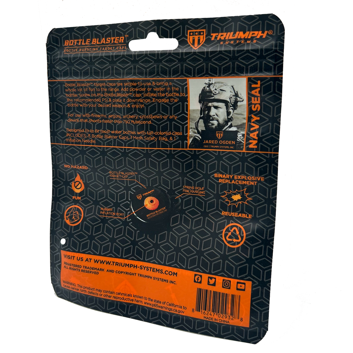 Triumph Systems Bottle Blasters Bottle Bursting Target Caps